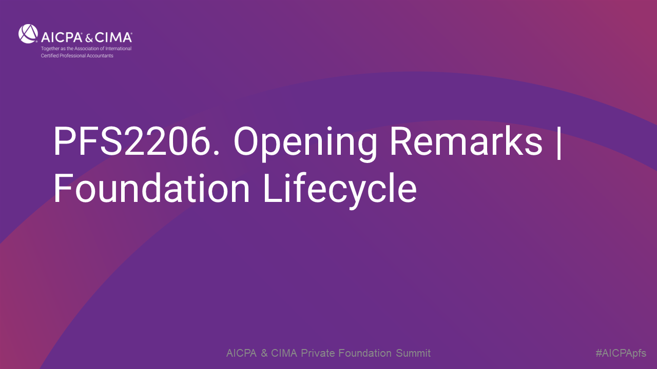 Opening Remarks Foundation Lifecycle