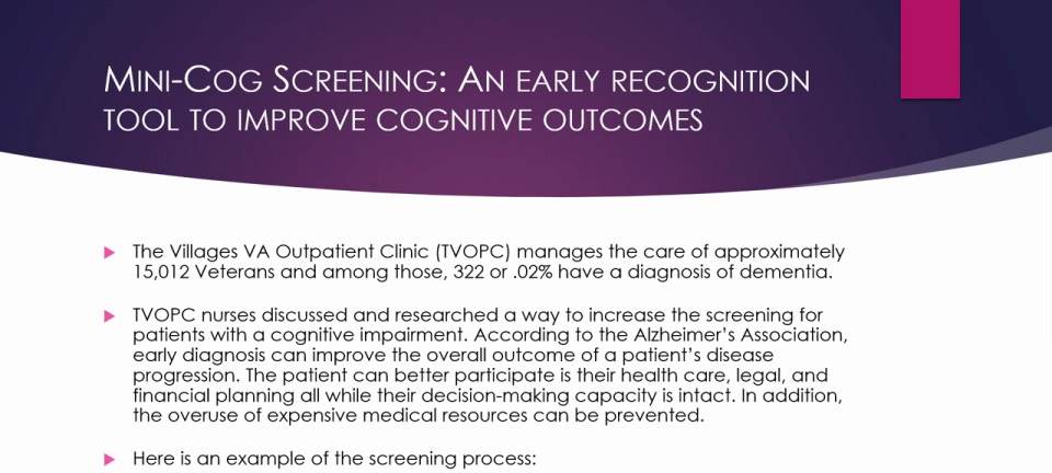 The Dementia Project: Mini-Cog Implementation