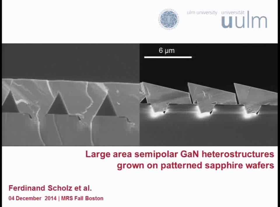 Large Area Semipolar Gan Heterostructures Grown On Patterned Sapphire